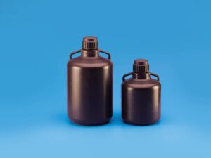 Narrow Mouth Round Amber Carboy, HDPE with Amber PP closure - Tarsons